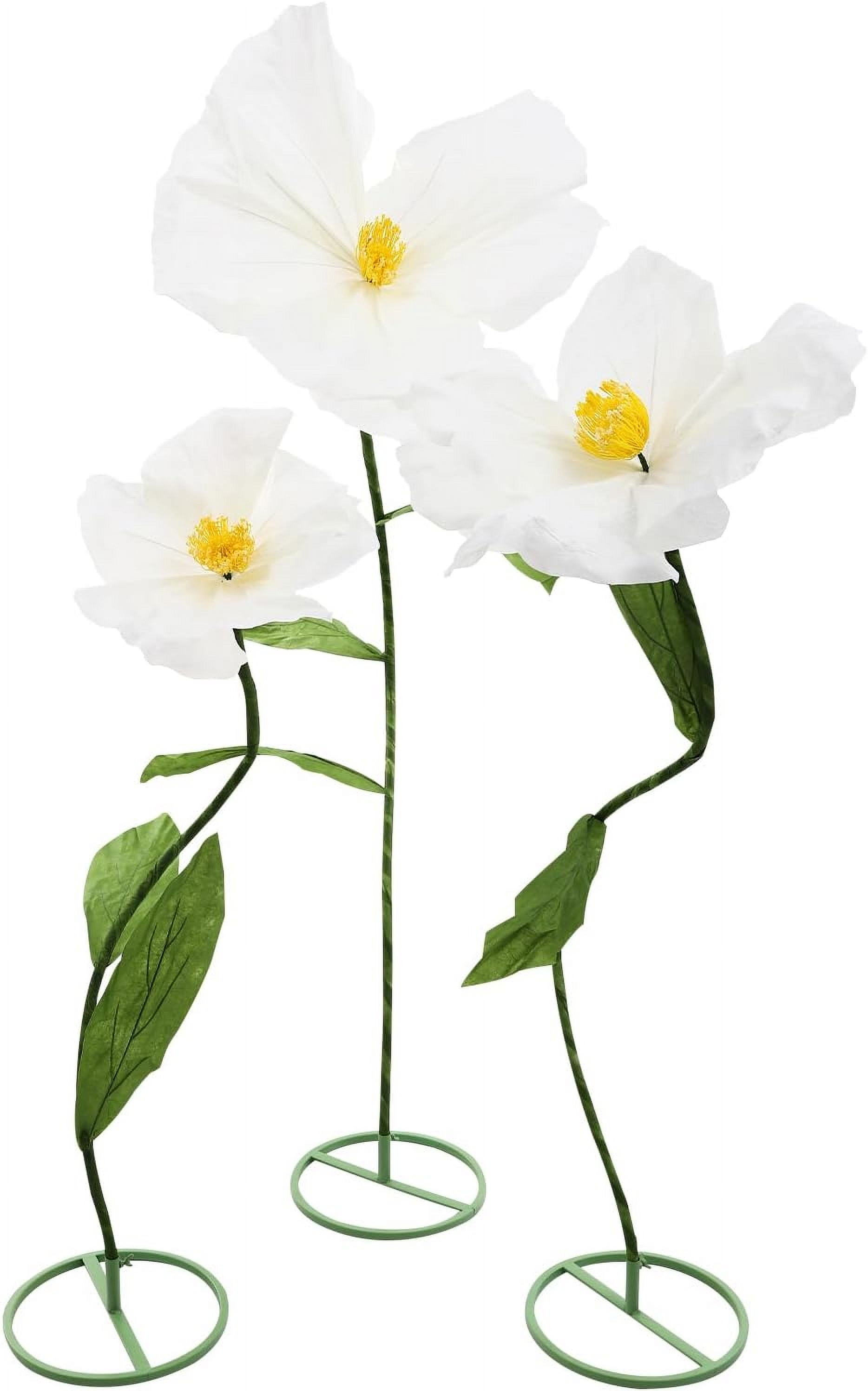3pcs Giant Artificial Flower Poppy Floor Standing 4.6ft / 5.2ft /5.9 ft ...