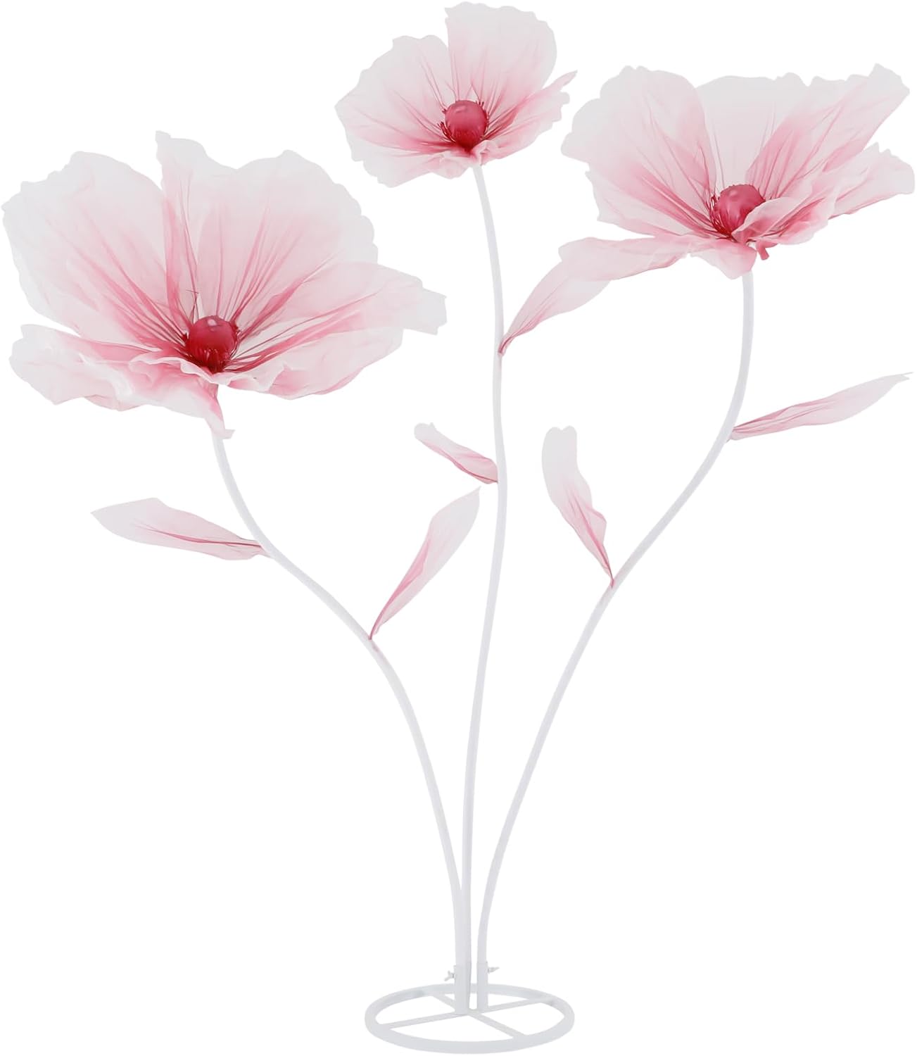 3pcs Giant Artificial Flower Poppy Floor Standing 5.6 ft, Adjustable ...