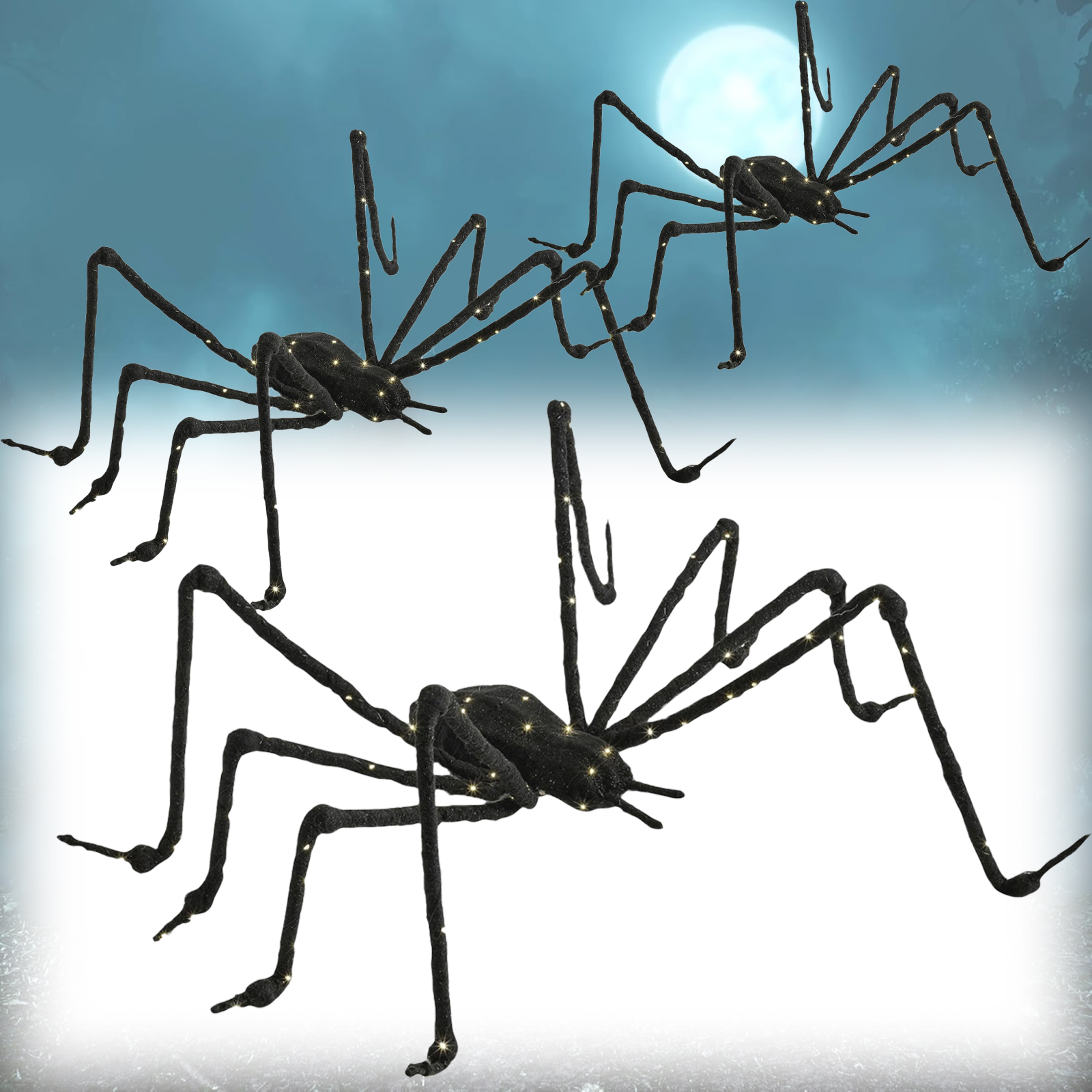 3pcs Giant Spider Halloween Decorations Fake Halloween Decor Spiders ...