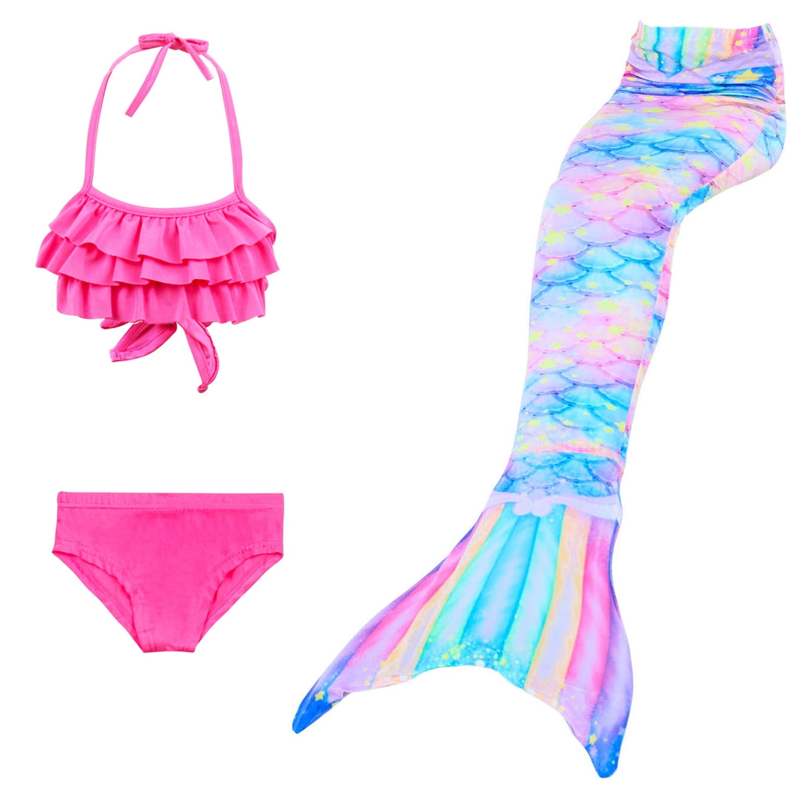 3pcs Girls Swimsuit Tails for Girls Bikini Kids Tails Clothing for ...