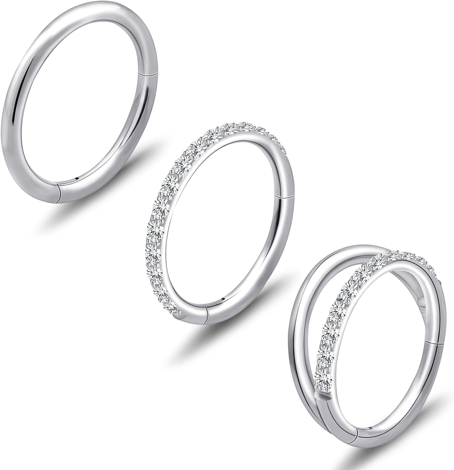 3pcs Gold Plated Nose Rings Hoops for Women:20G 18G Hypoallergenic 316l ...