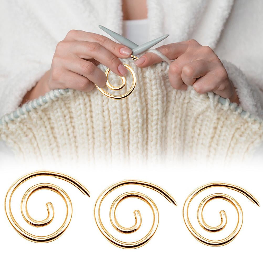 3pcs Gold Spiral Cable Knitting Needle Stainless Steel Cable Needle ...