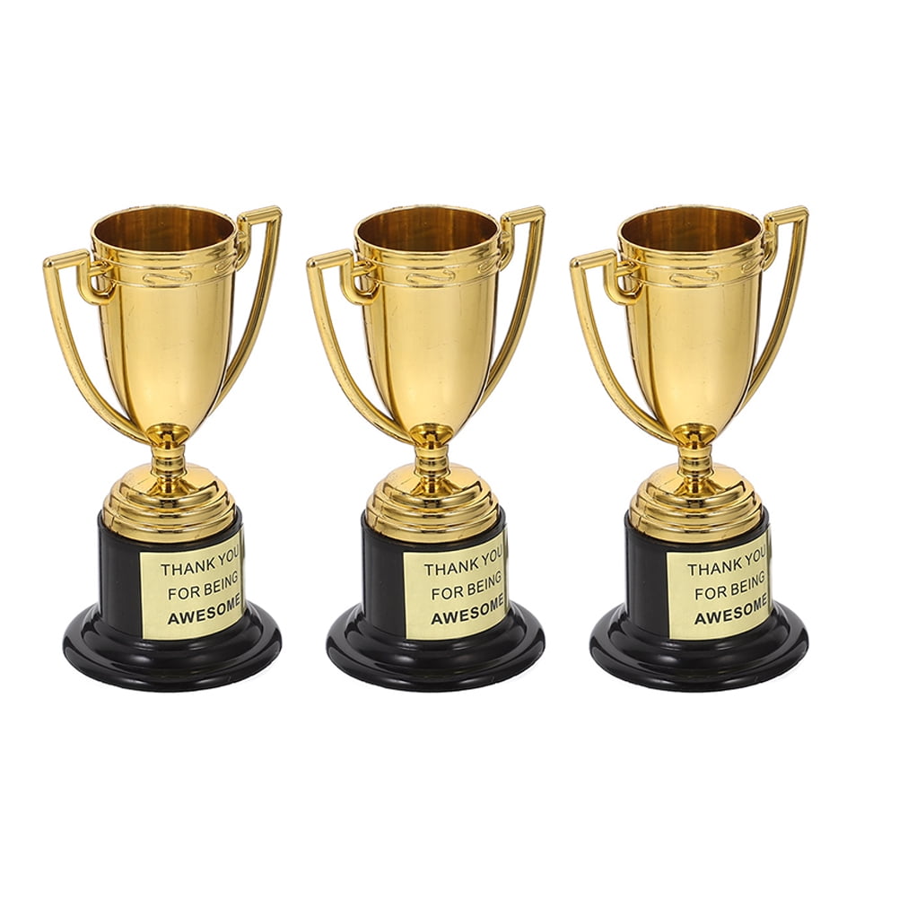 3pcs Gold Trophy Award Cups Plastic Gold Mini Trophies For Party Favors ...