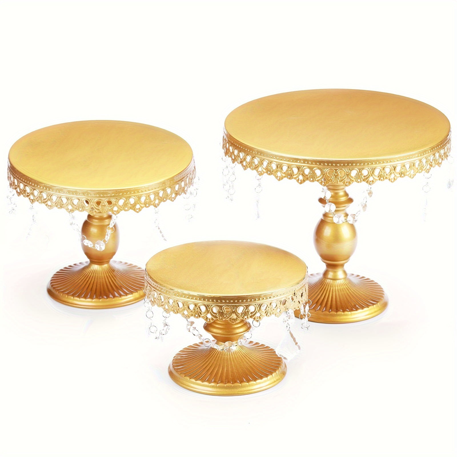 3pcs Of Golden Cake Stands Set For Dessert Table, Wedding, Party ...