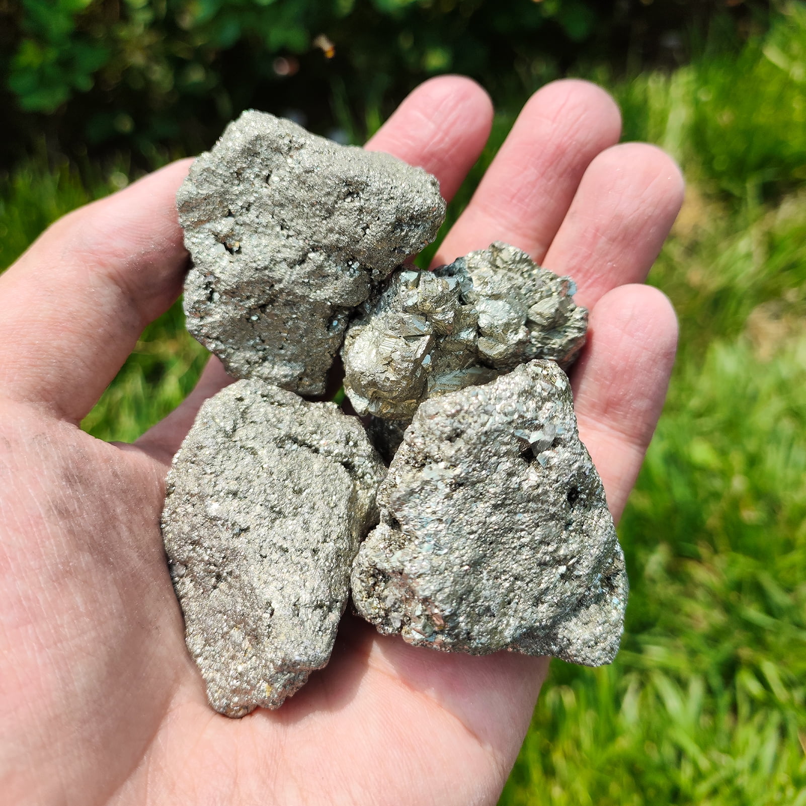 3pcs Golden Pyrite Raw Stone - Natural Cubic Chalcopyrite Crystal ...