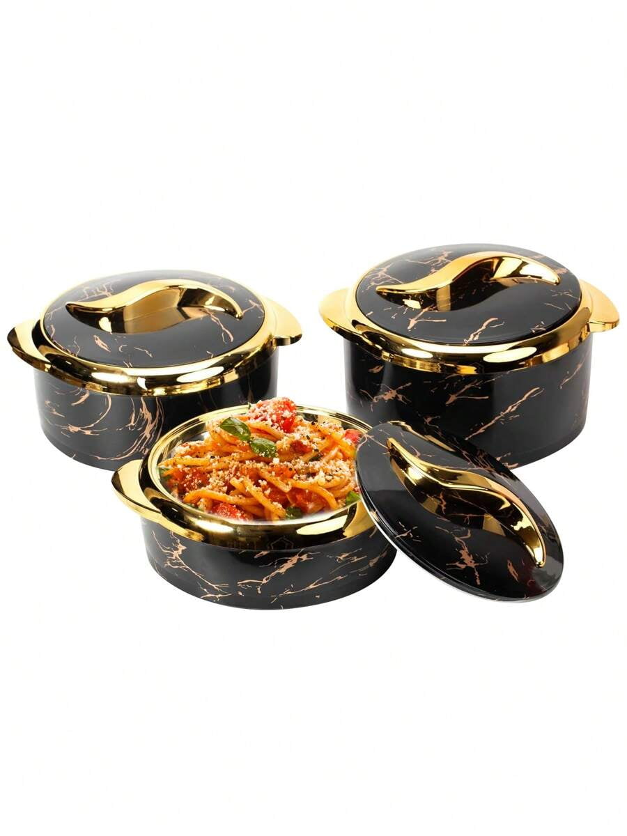 3pcs, Golden Touch Food Warmer, Thermal Casserole Dish Set With Lids ...