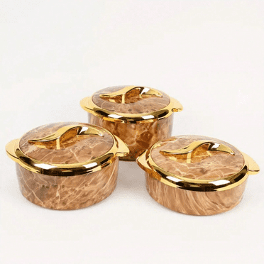 GnHoCh Warm Thermal Insulated Casserole Hot Pot Set, 3 Pieces (Beige) 1 ...