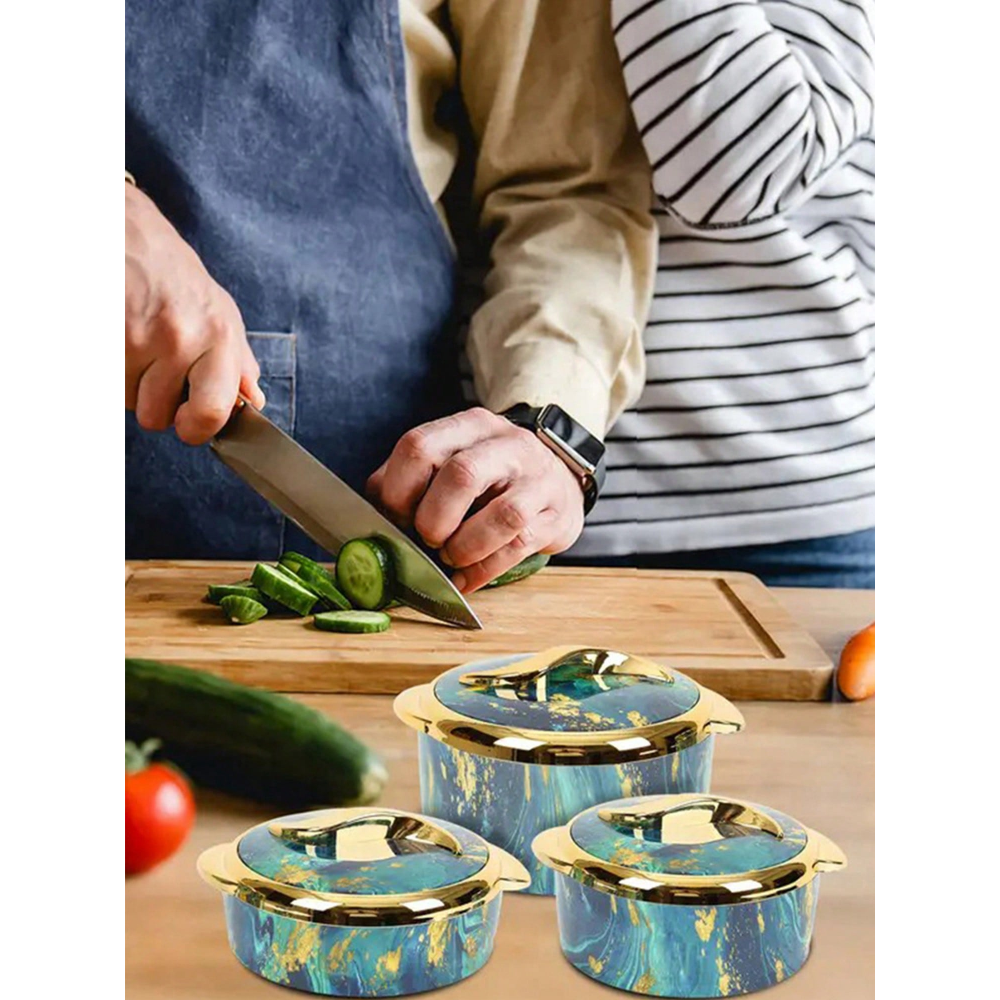 3pcs, Golden Touch Food Warmer, Thermal Casserole Dish Set With Lids ...