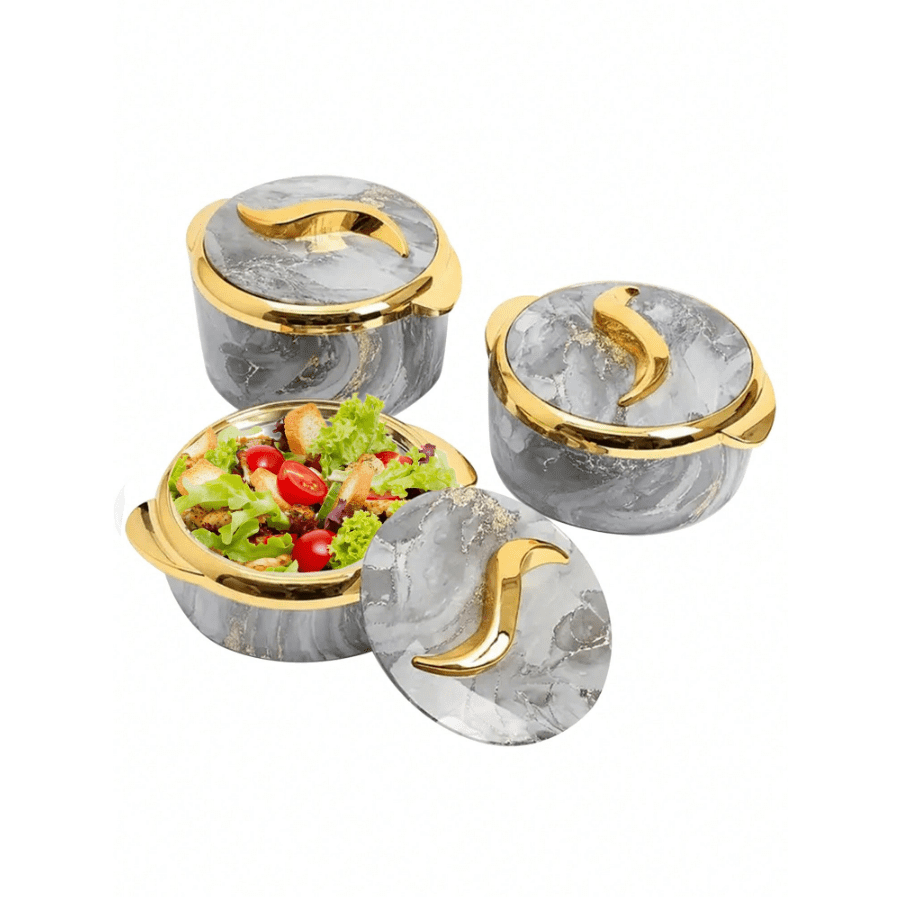 3pcs, Golden Touch Food Warmer, Thermal Casserole Dish Set With Lids ...
