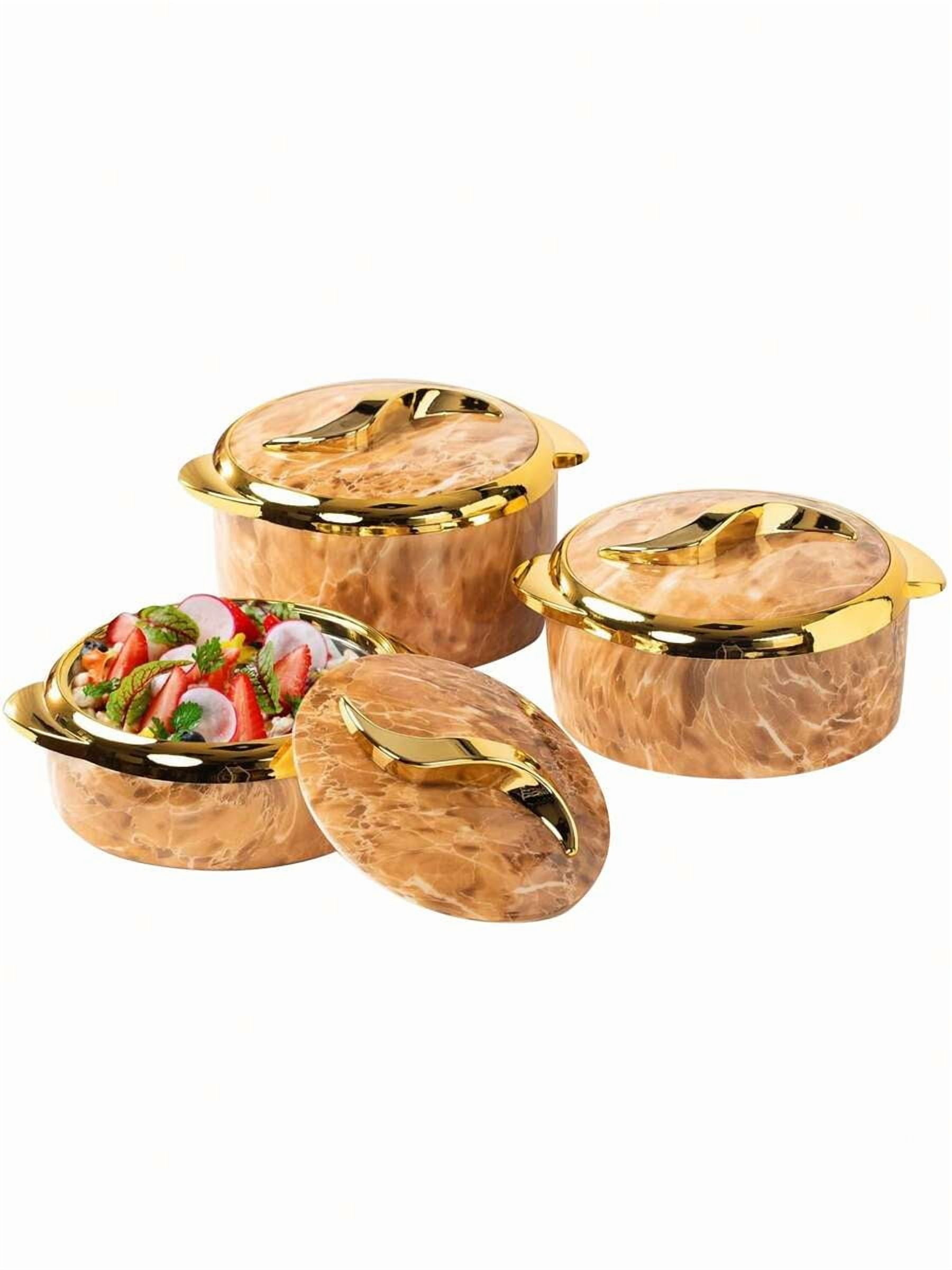 3pcs, Golden Touch Food Warmer, Thermal Casserole Dish Set With Lids ...