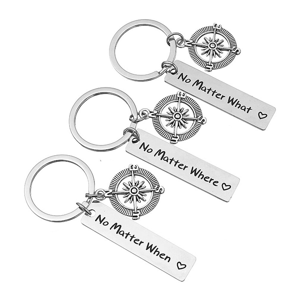 3pcs Graduation Compass Keychains Friends Key Holder Letter Printing ...