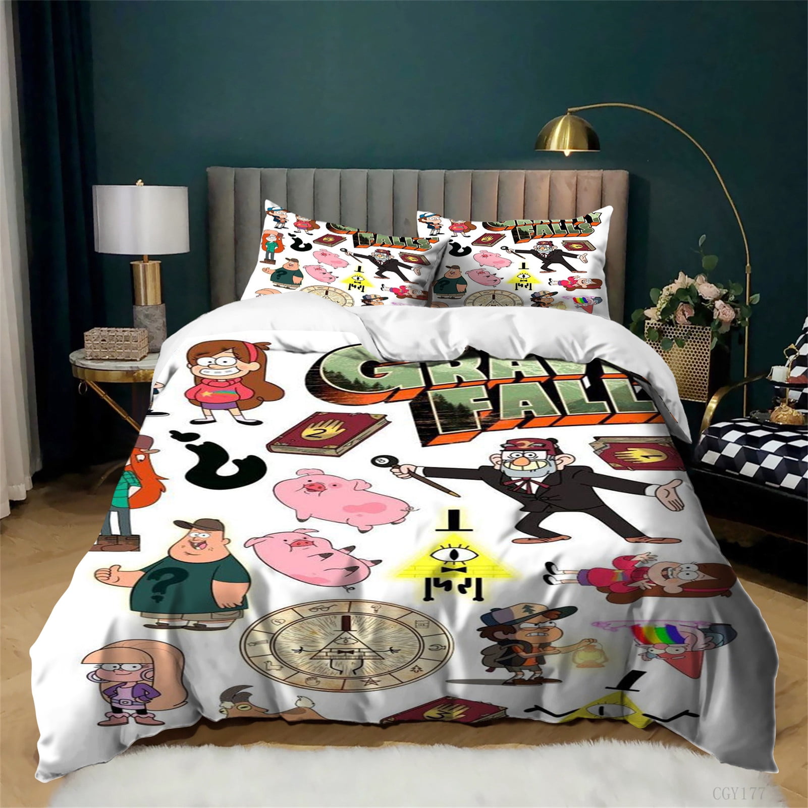 3pcs Gravity Falls Duvet Cover Set Cartoon Soft Bedding Set for All ...