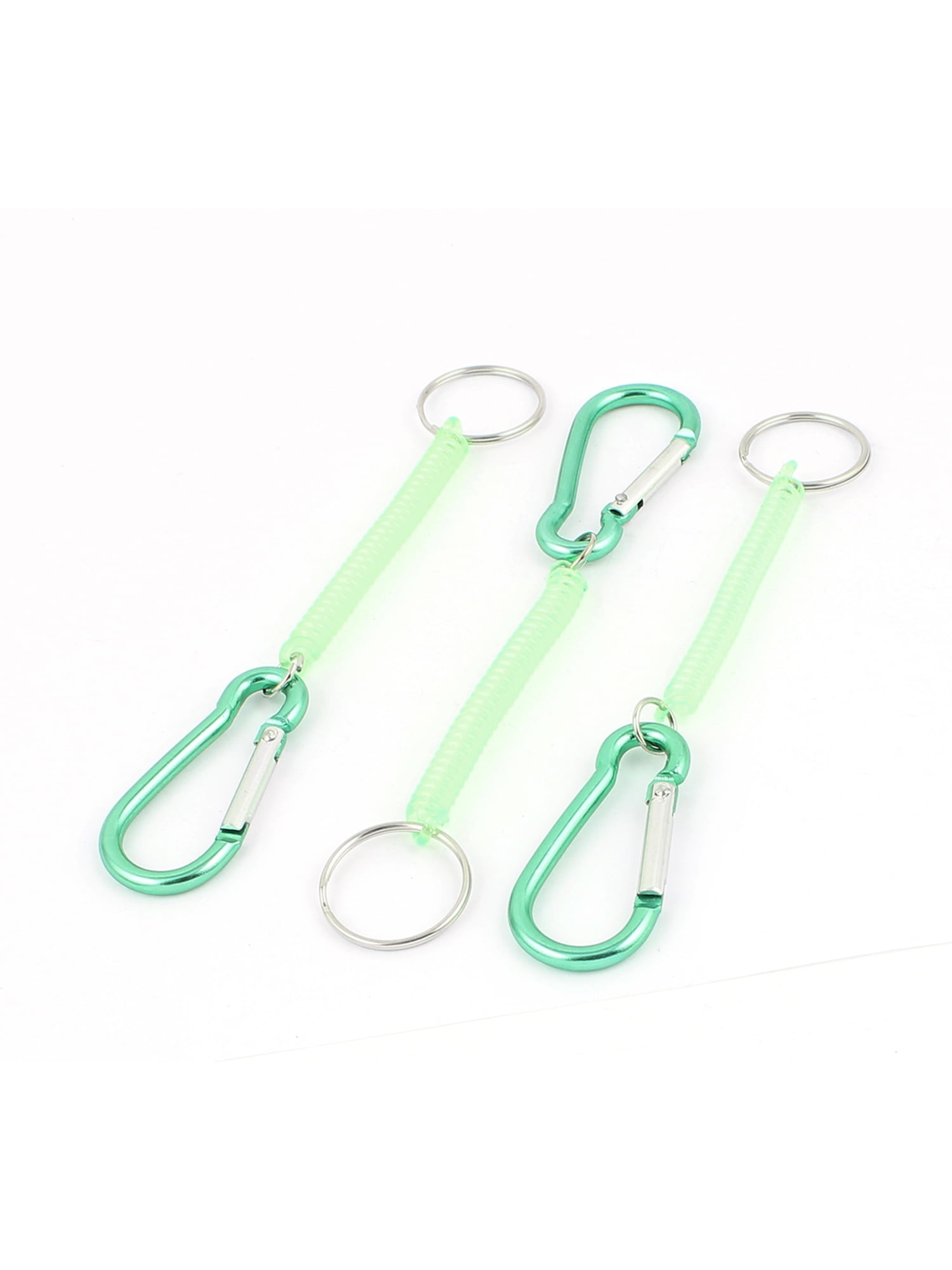 3pcs Green Plastic Stretchy Spiral Coiled Coil Cord Keychain Key Ring ...