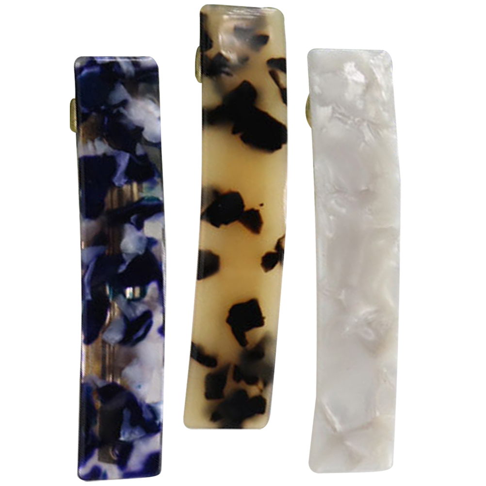 3pcs Hair Barrettes French Hair Clip Rectangular Spring Hair Clips for ...