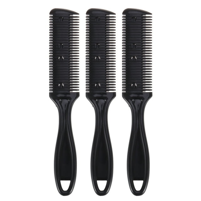 3pcs Hair Cutter Comb Double Side Haircut Scissors Metal Razor Plastic ...