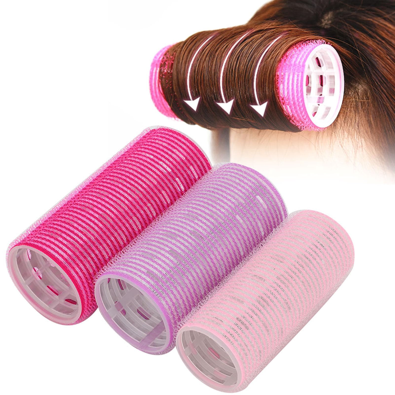 3pcs Hair Rollers, Hair Roller Curler Clips, Hair Dressing Curlers Self ...
