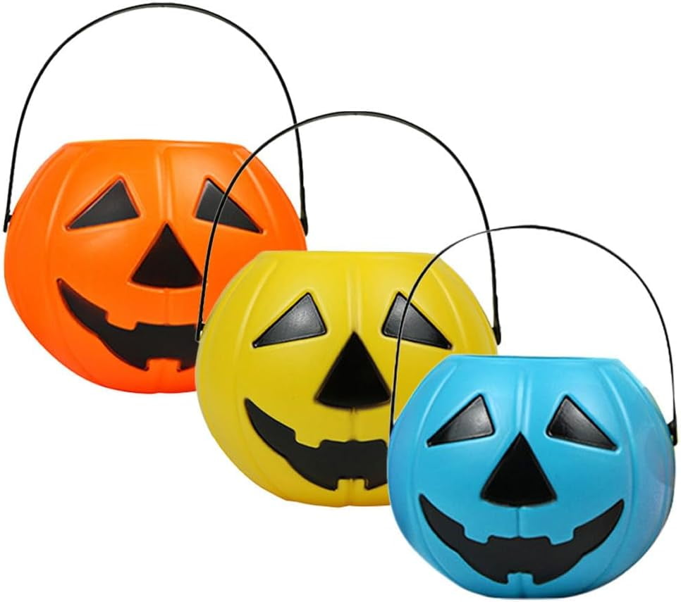 3pcs Halloween Pumpkin Bucket Gift Pumpkin Candy Buckets Halloween ...