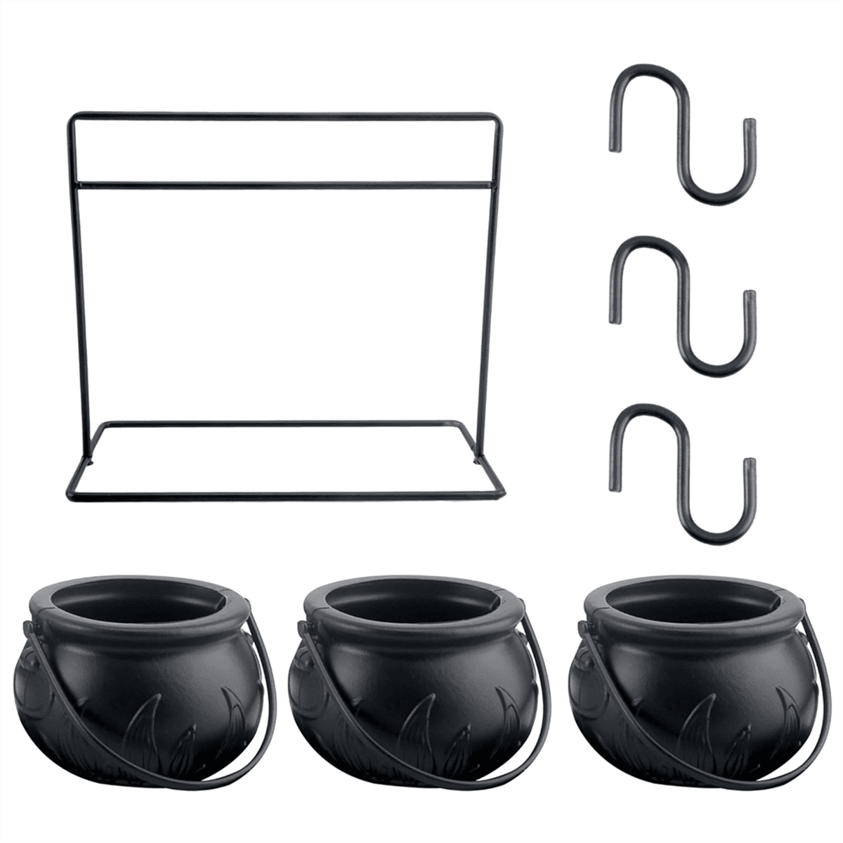 3pcs Halloween Witch Cauldron Candy Bowl Serving Bowls with on Rack and ...