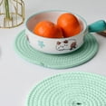 3pcs Hand Woven Round Cotton Rope Placemat Set, Durable Heat Insulating ...