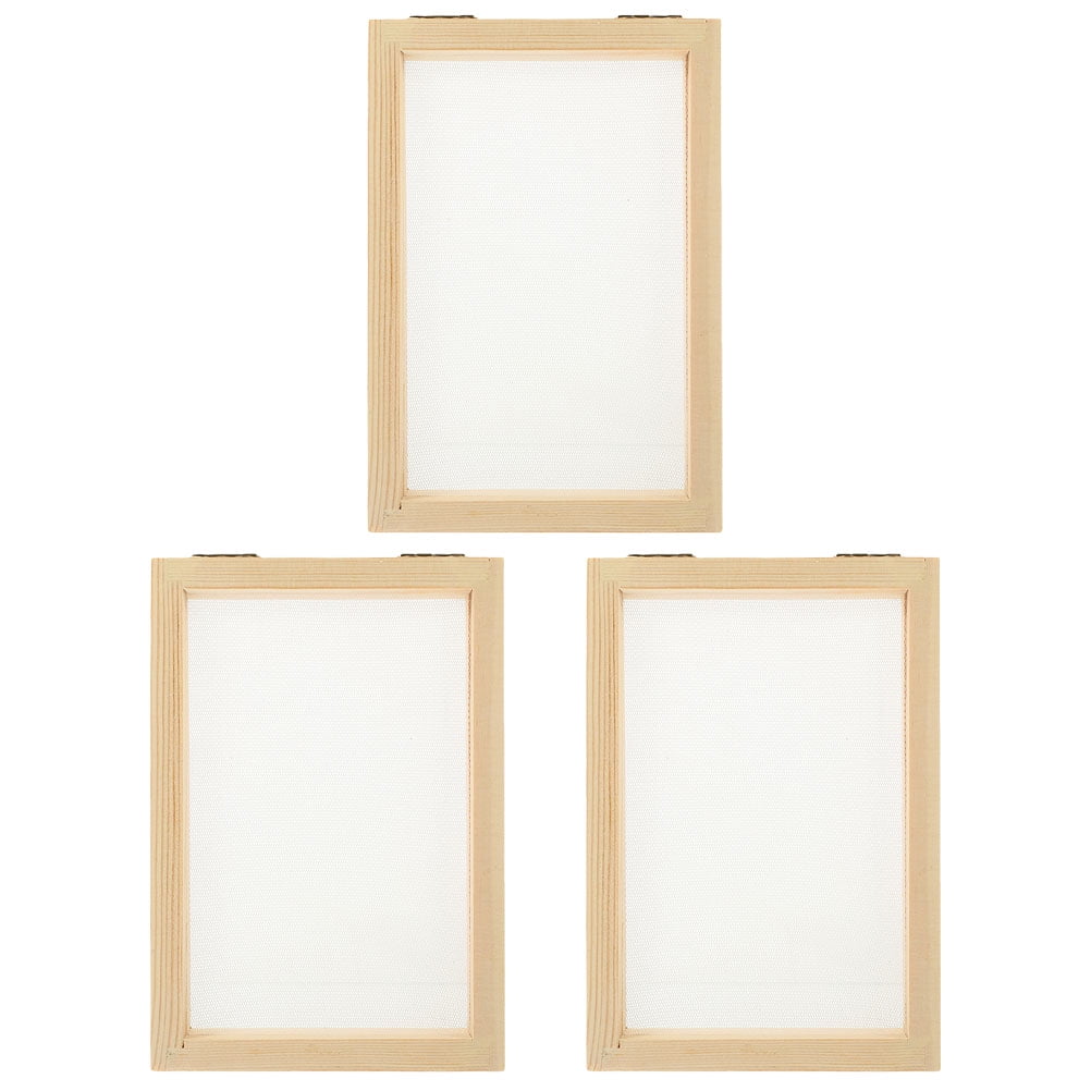 3pcs Handcraft Lesson Wood Frame Paper Crafts Mold Paper Making Screen ...