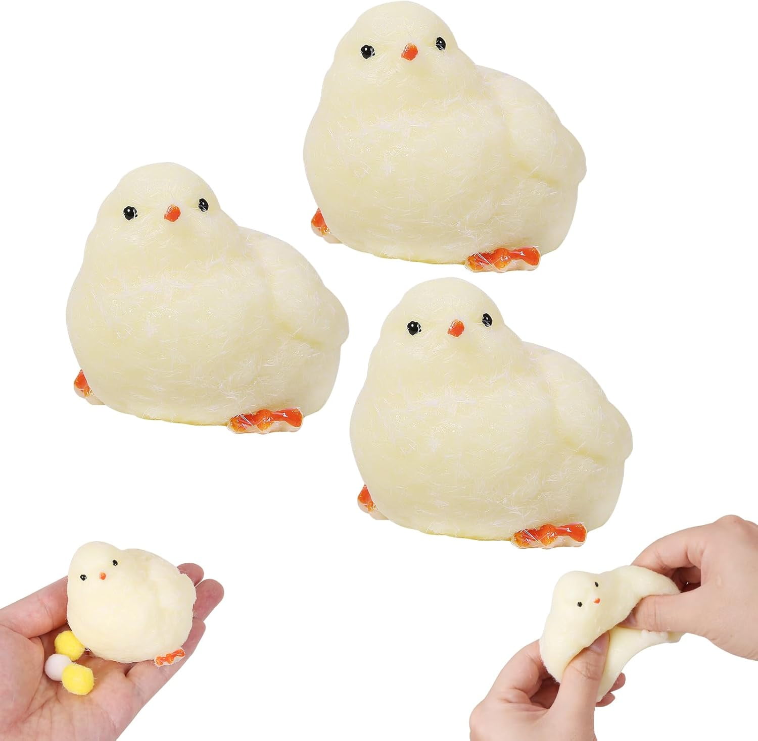 3pcs Handmade Chick Squeeze Toys Ultra Soft Squishy Fidget Toys ...