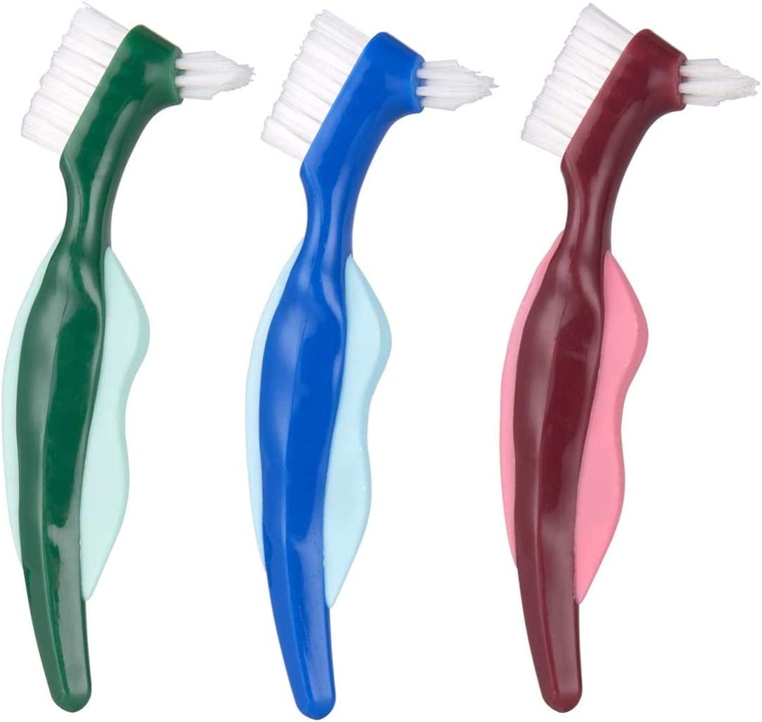 3pcs Hard Denture Brush Denture Cleaning Brush False Teeth Toothbrush ...