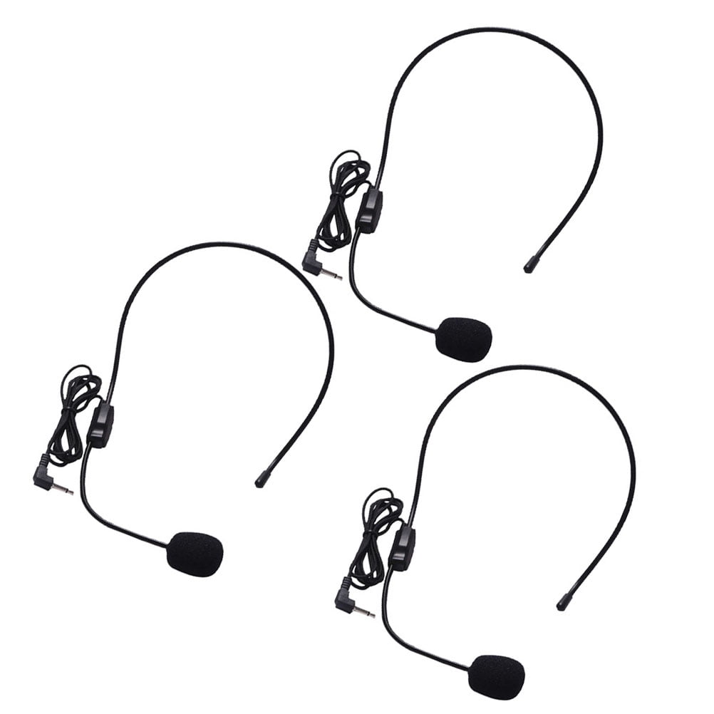 3pcs Head-mounted Microphone Wired Loudspeaker Microphone Portable ...
