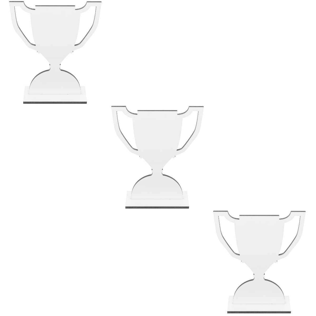 3pcs Heat Transfer Sports Trophy Model Trophy Blank Sports Trophy Blank ...