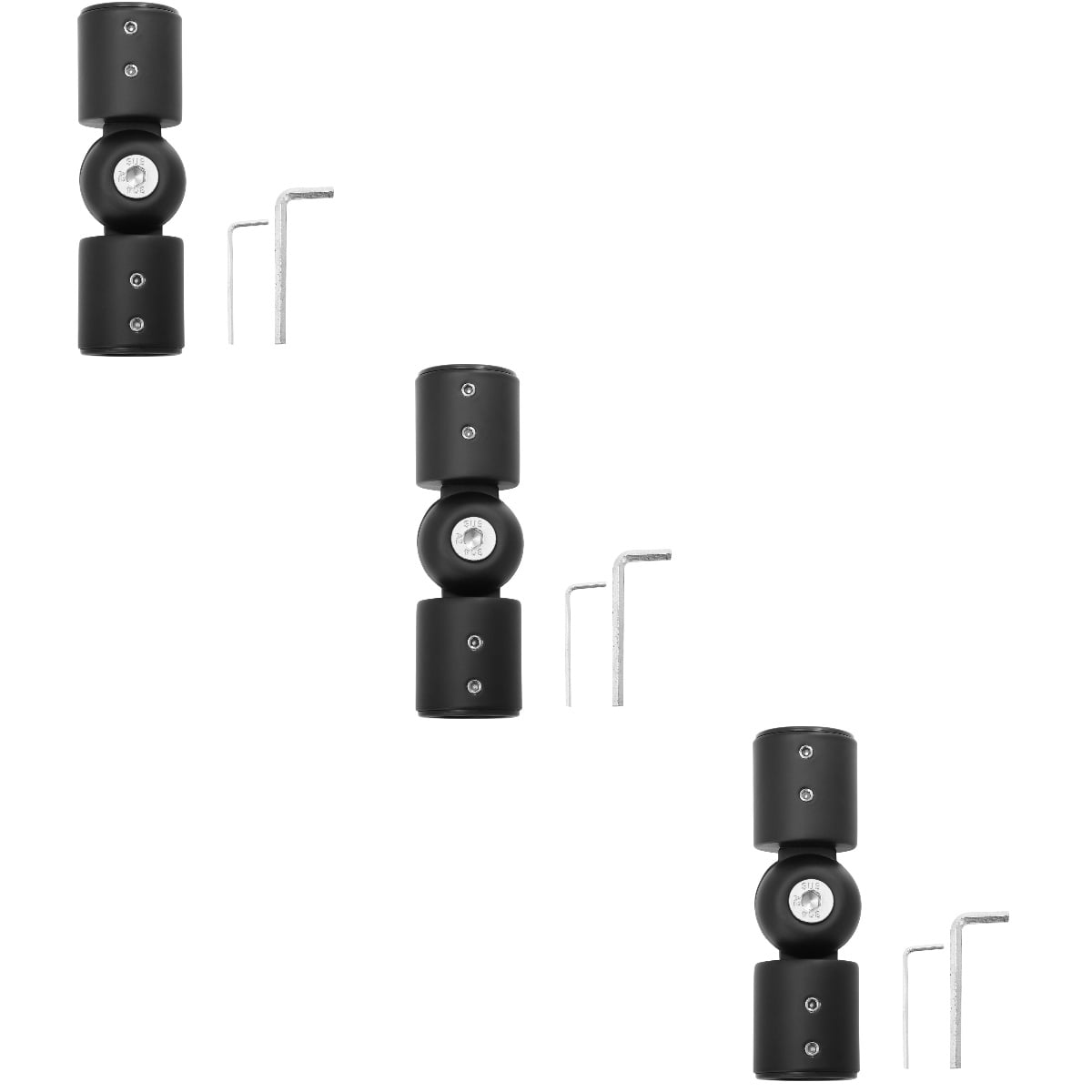 unbranded 3pcs Stainless Steel Curtain Rod Elbow Connector Heavy Duty ...