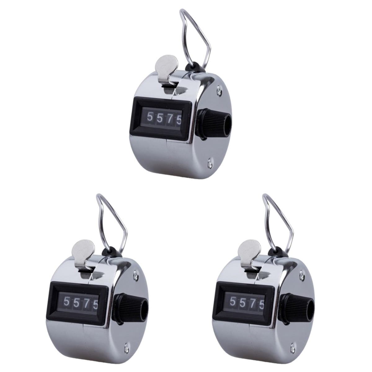 3pcs Heavy Duty Metallic 4- Number Clicker Hand Held Tally Counter ...