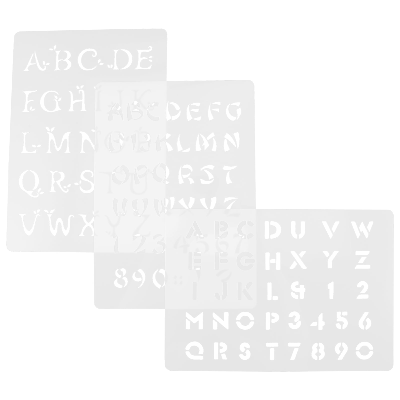 3pcs Hollow Lettering Painting Stencils English Letter Stencils Hollow ...