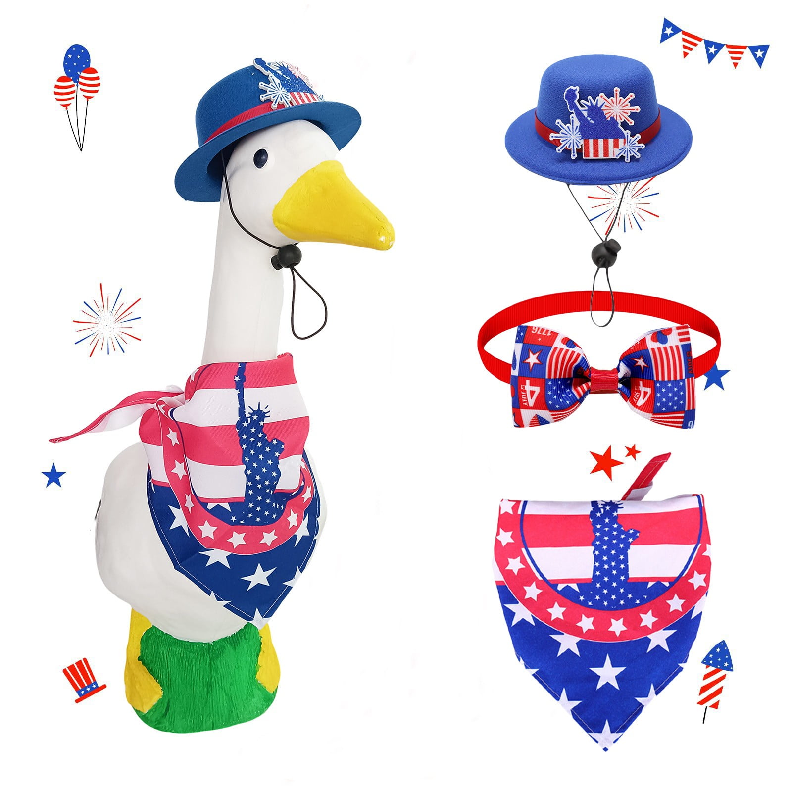 3pcs Independence Day Goose Outfit Independence Day Porch Goose Clothes ...