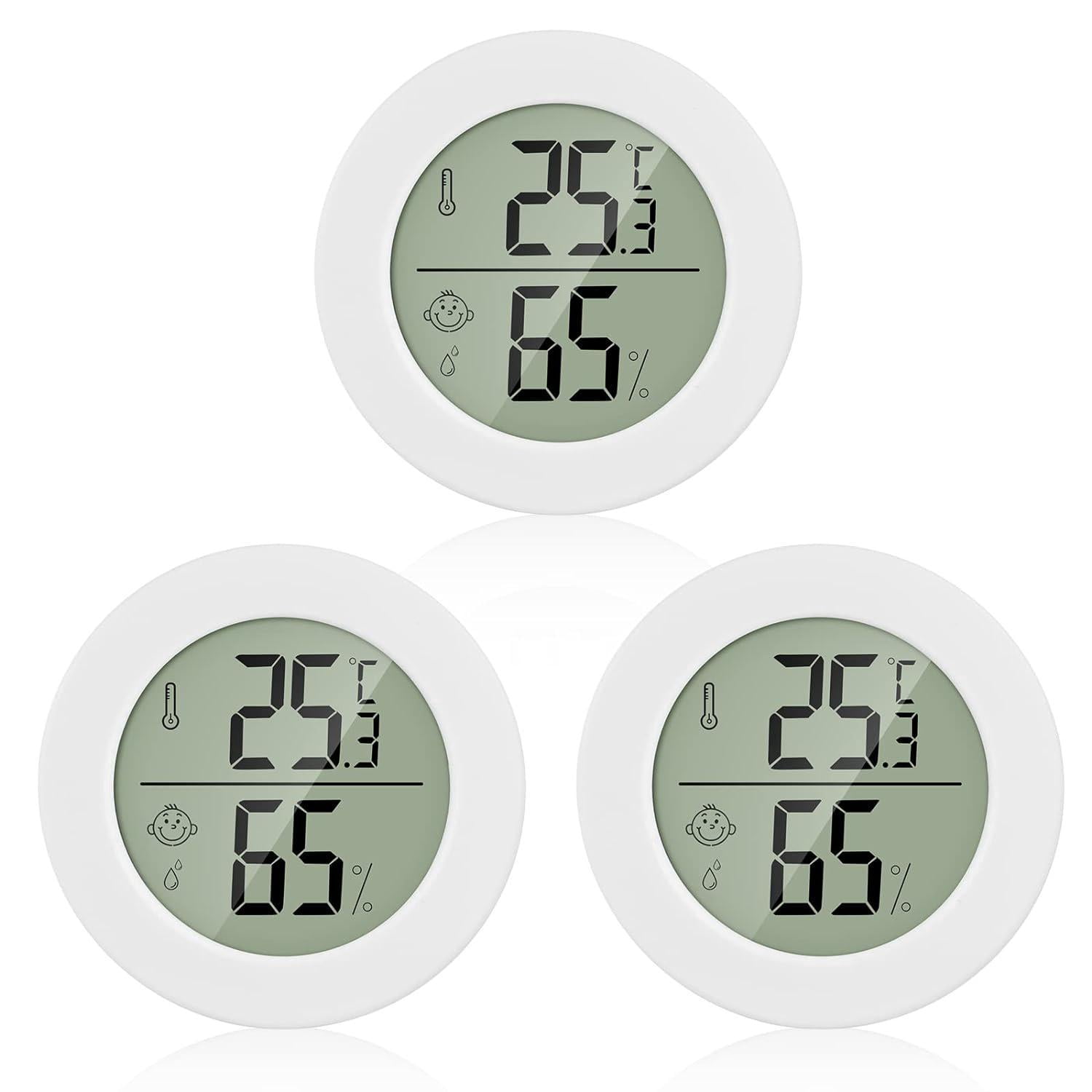 3pcs Indoor Thermometer Hygrometer Temperature Humidity Tester Mini ...
