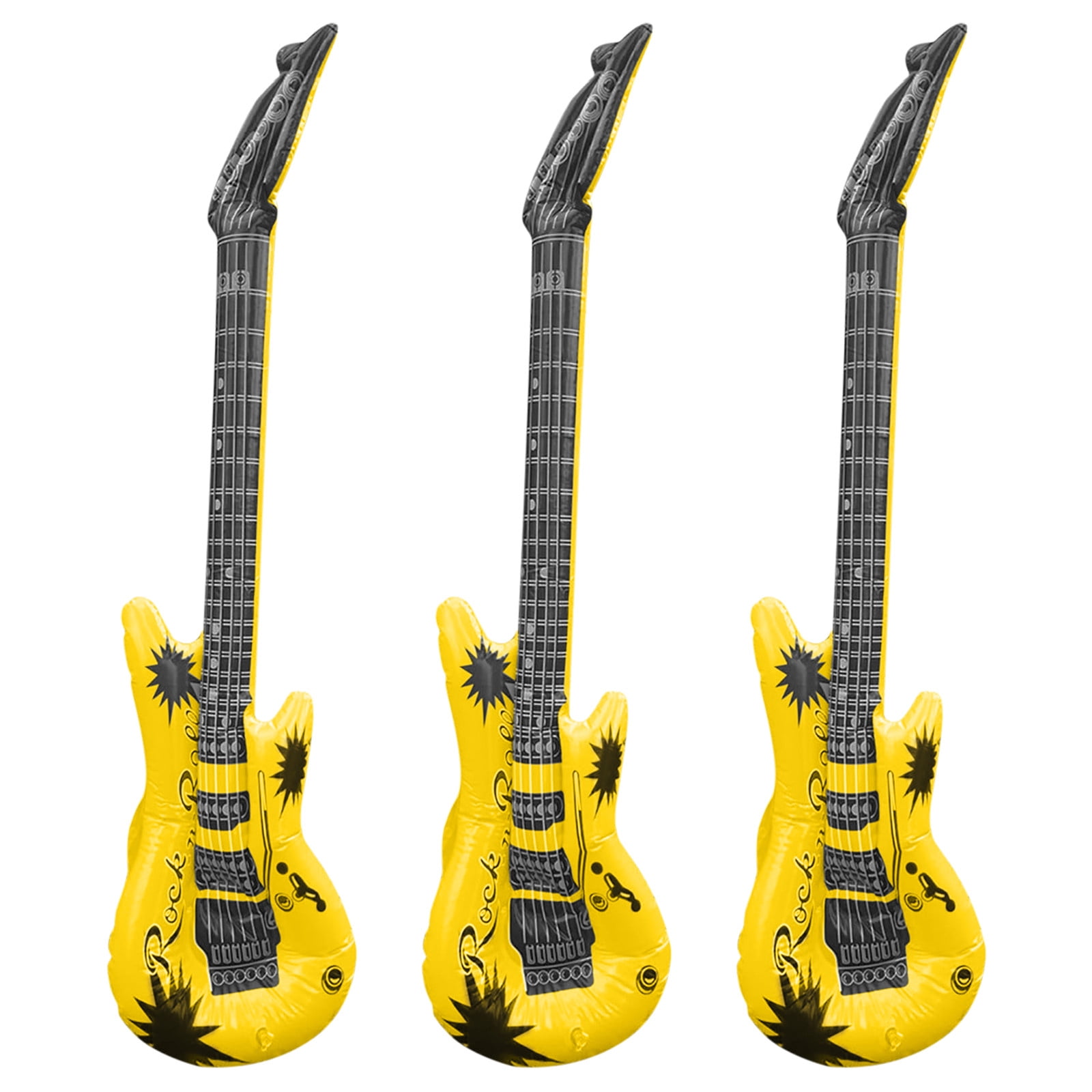 3pcs Inflatable Rock Star Guitar, Multicolored Blow up Guitar Musical ...