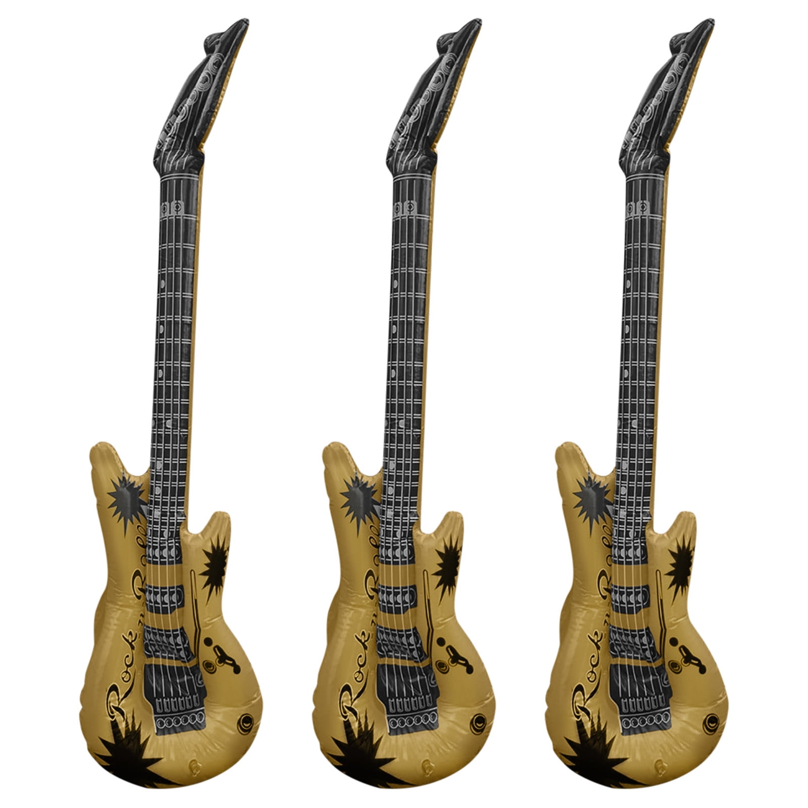 3pcs Inflatable Rock Star Guitar, Multicolored Blow up Guitar Musical ...