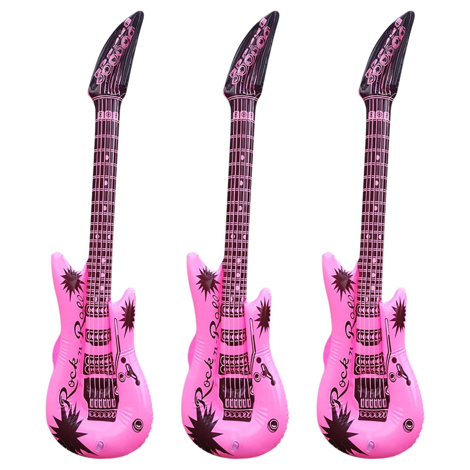 3pcs Inflatable Rock Star Guitar, Multicolored Blow up Guitar Musical ...