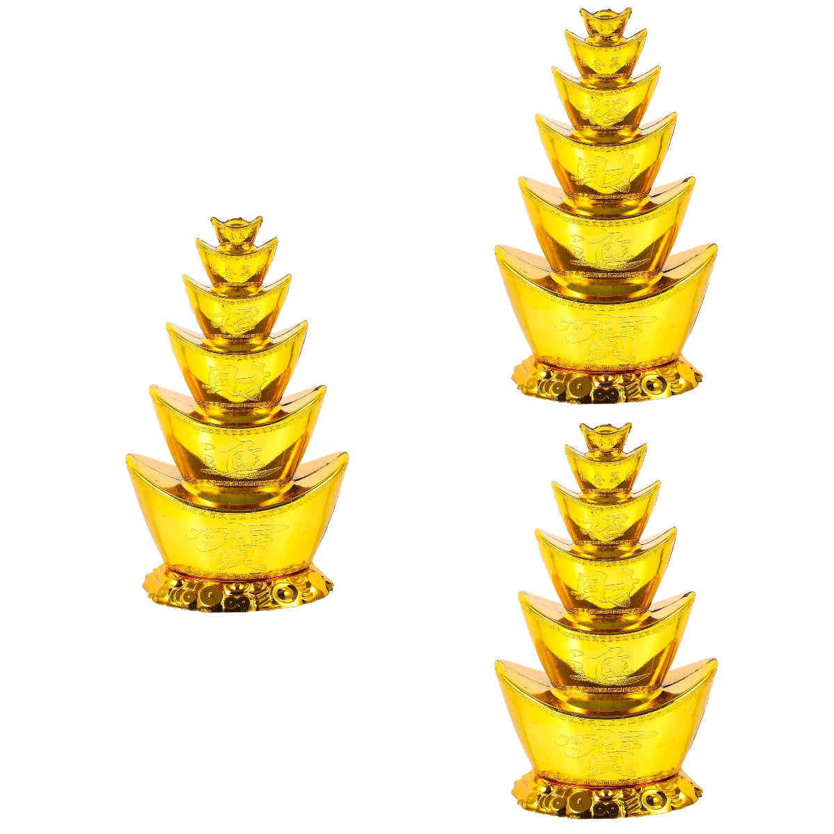 3pcs Ingot Statue Decor Desktop Ingot Decoration Creative Ornament for ...