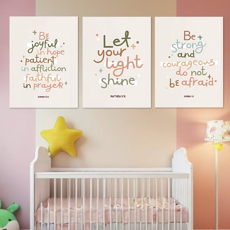 3pcs Inspirational Quote Canvas Wall Art Set - Colorful, Frameless ...
