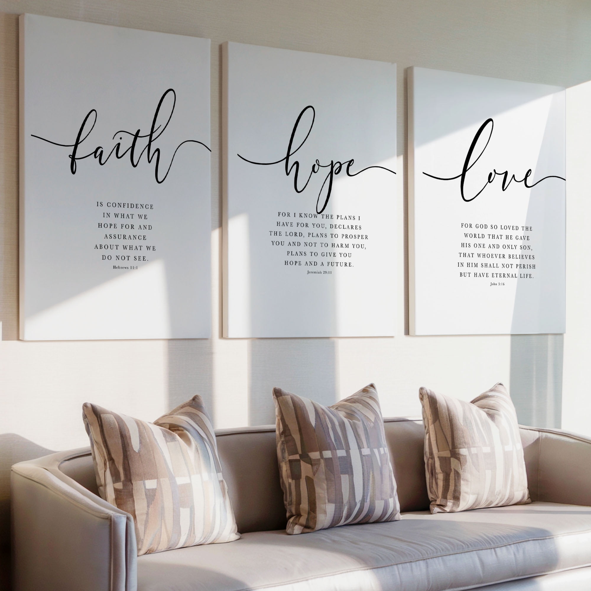 3pcs Introduction To Bible Verses Decorative Painting, Canvas 16x24inch ...