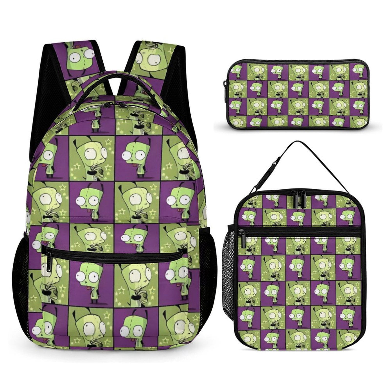 3pcs Inva-der Zim Backpack Set, Multi-functional Laptop Bag 17in Water ...