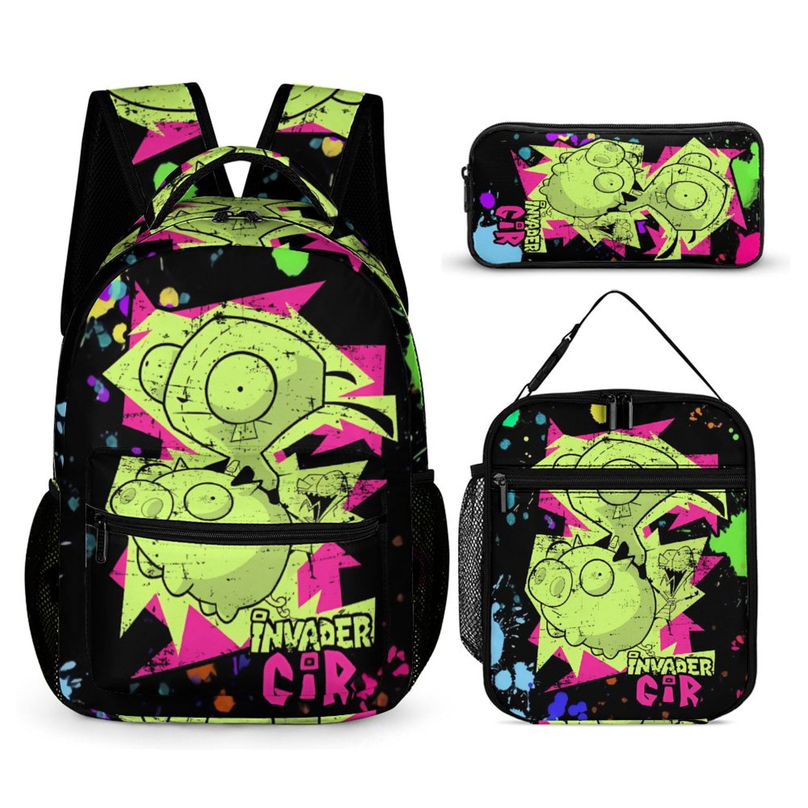 3pcs Inva-der Zim Backpack Set, Multi-functional Laptop Bag 17in Water ...
