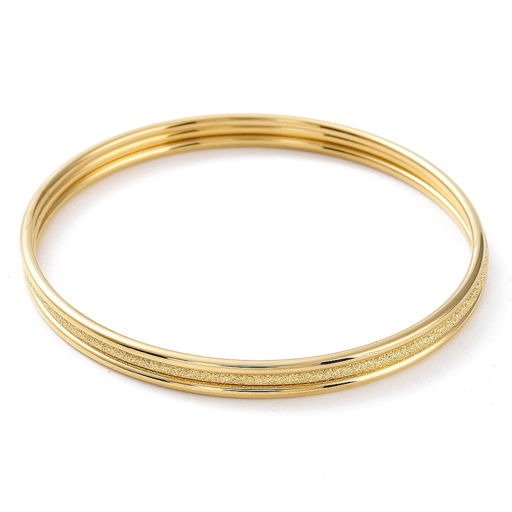 3pcs Ion Plating(IP) 304 Stainless Steel Plain Bangles set Stackable ...