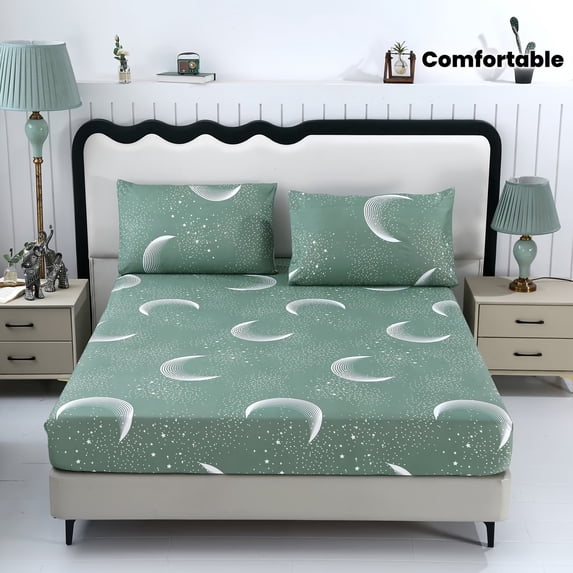 3pcs Irregular Cute Star Print Fitted Sheet Set - Soft & Breathable ...