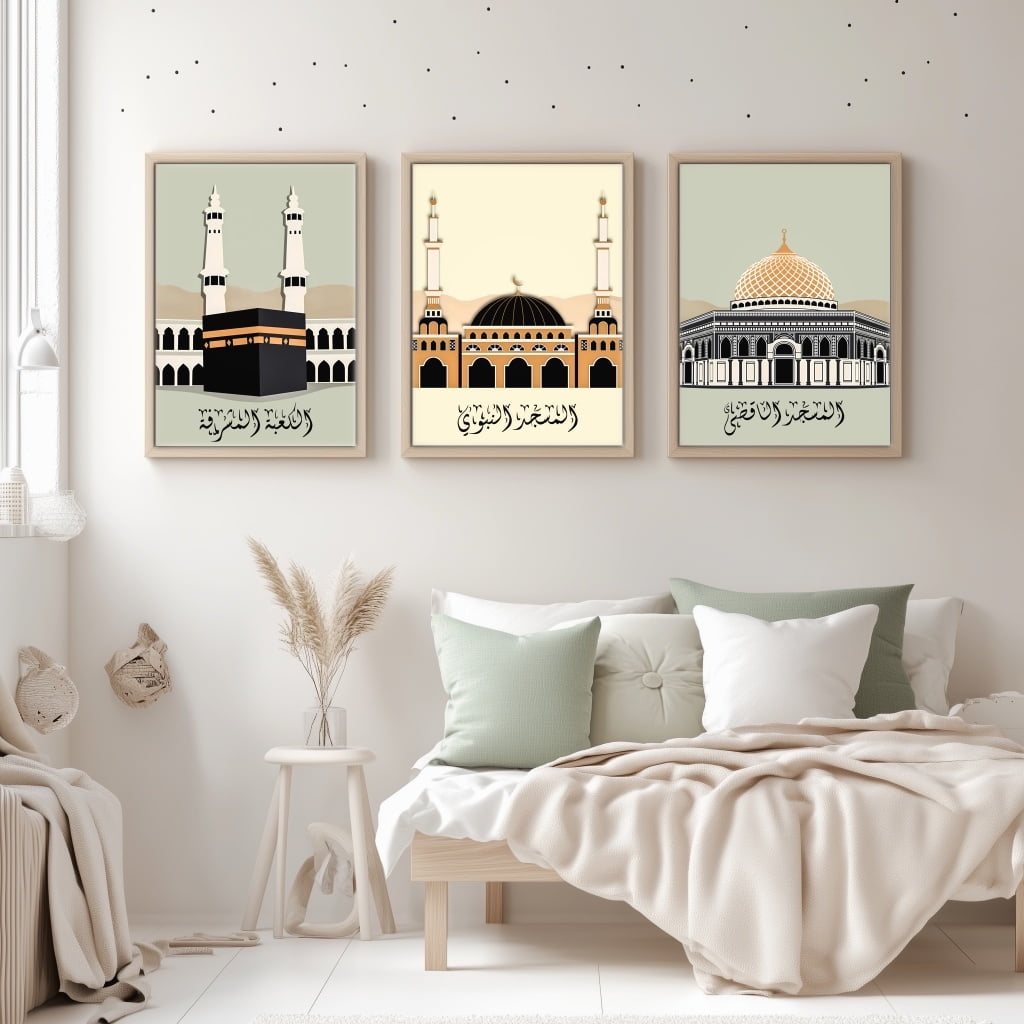 [3pcs Islamic Architecture Canvas Art Prints] 3pcs Islamic Architecture Canvas Art Prints Set ...
