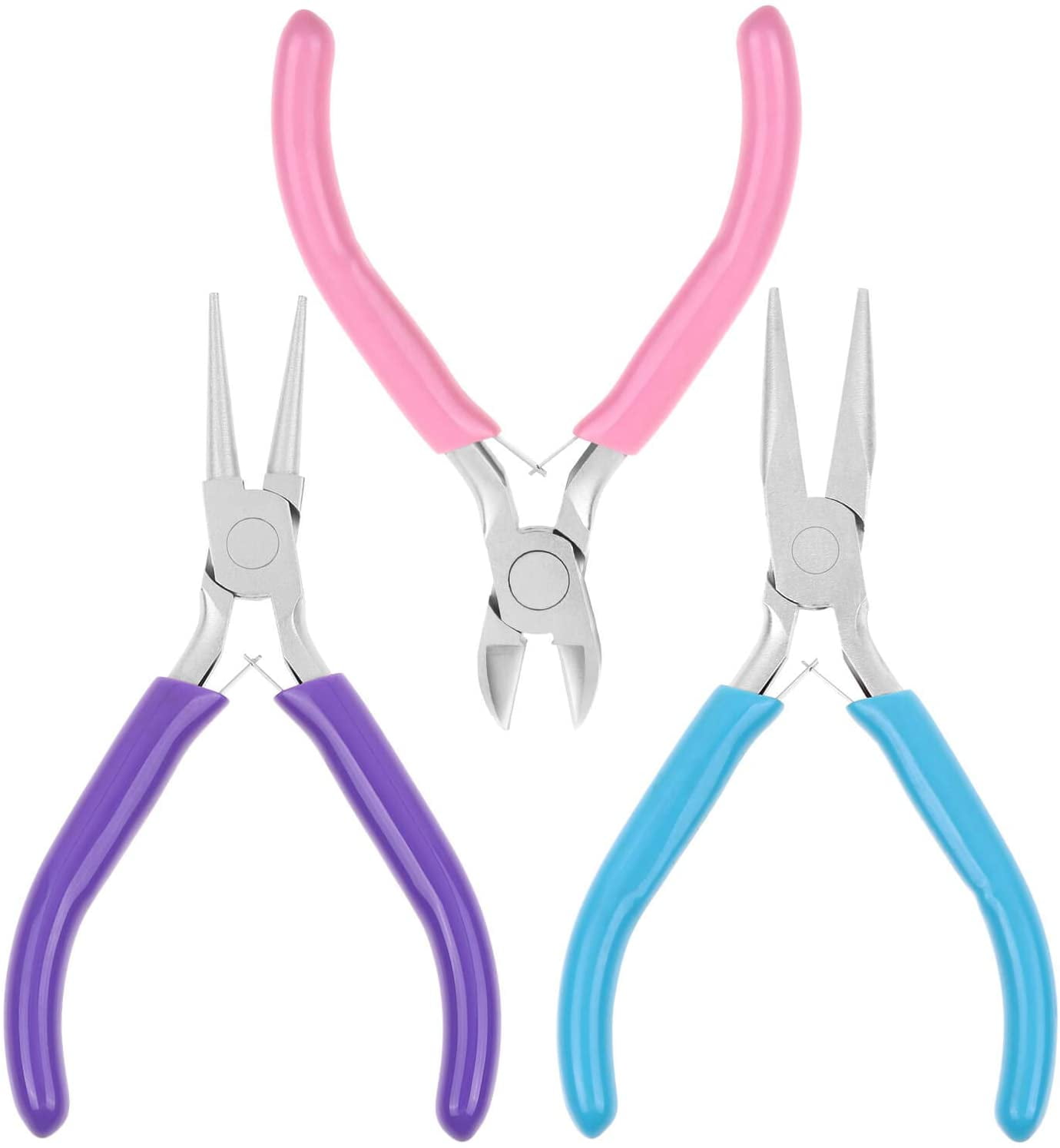 3pcs Jewelry Making Plier Tools with Needle/Chain/Round Nose Pliers and ...