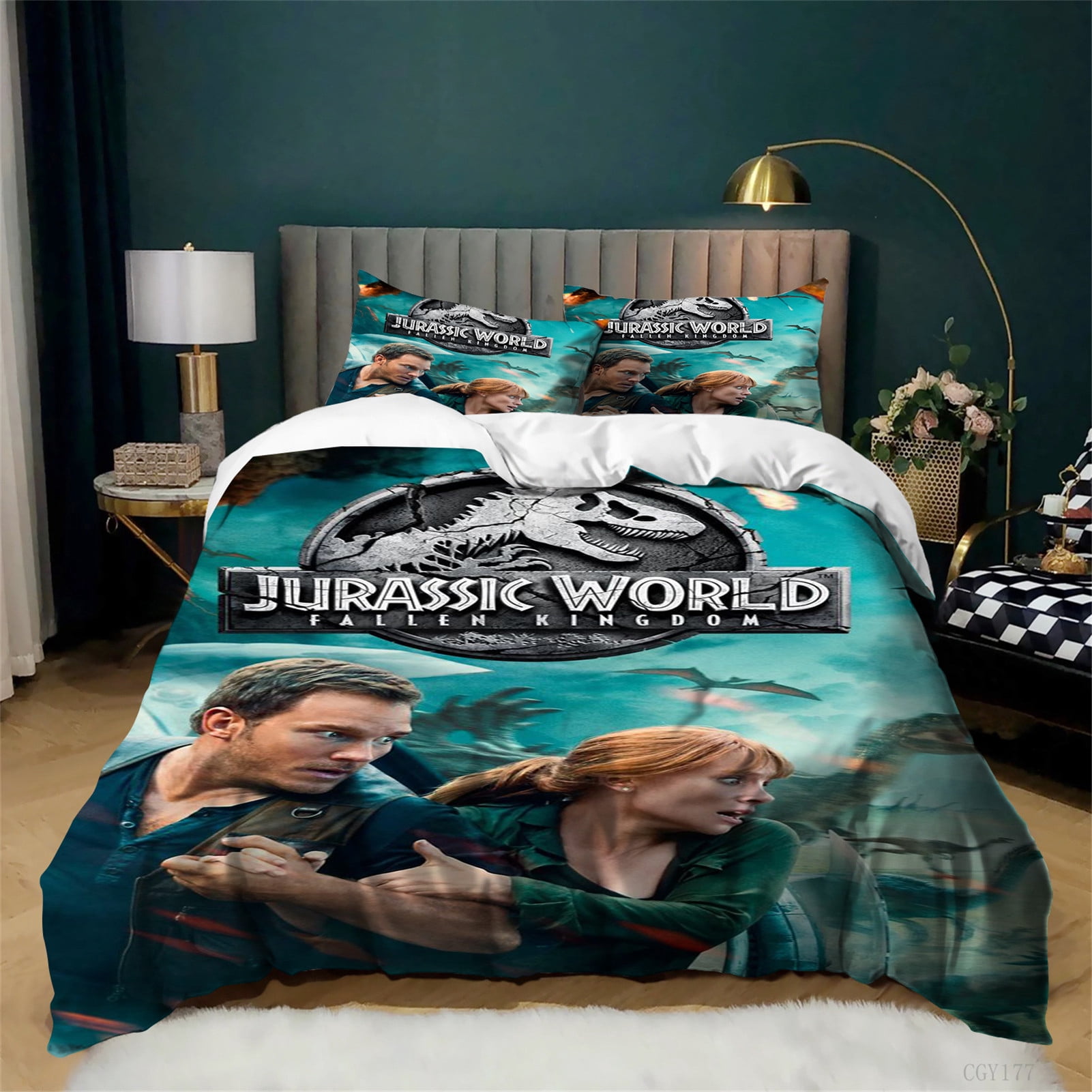 3pcs Jura_ssic Dinosaur Duvet Cover Set Ultra Soft Bedding Duvet Cover ...