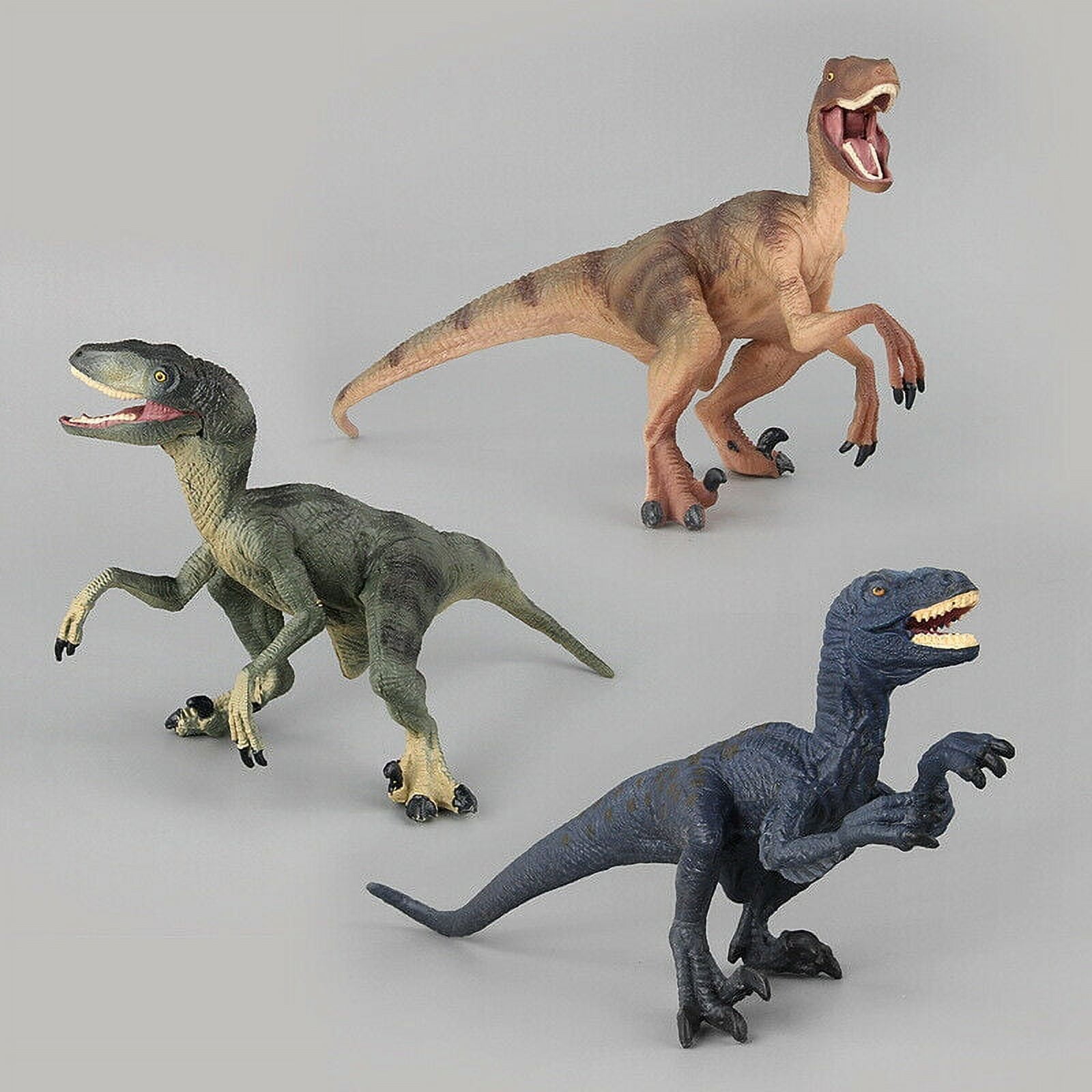 3pcs Jurassic Dinosaur Realistic Model Velociraptor Raptor Figures Set ...