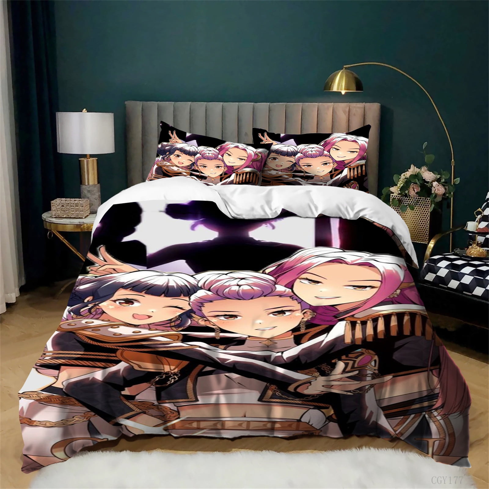 3pcs KPop Devil Hunter Bedding Sets All Season Ultra Soft Duvet Cover ...
