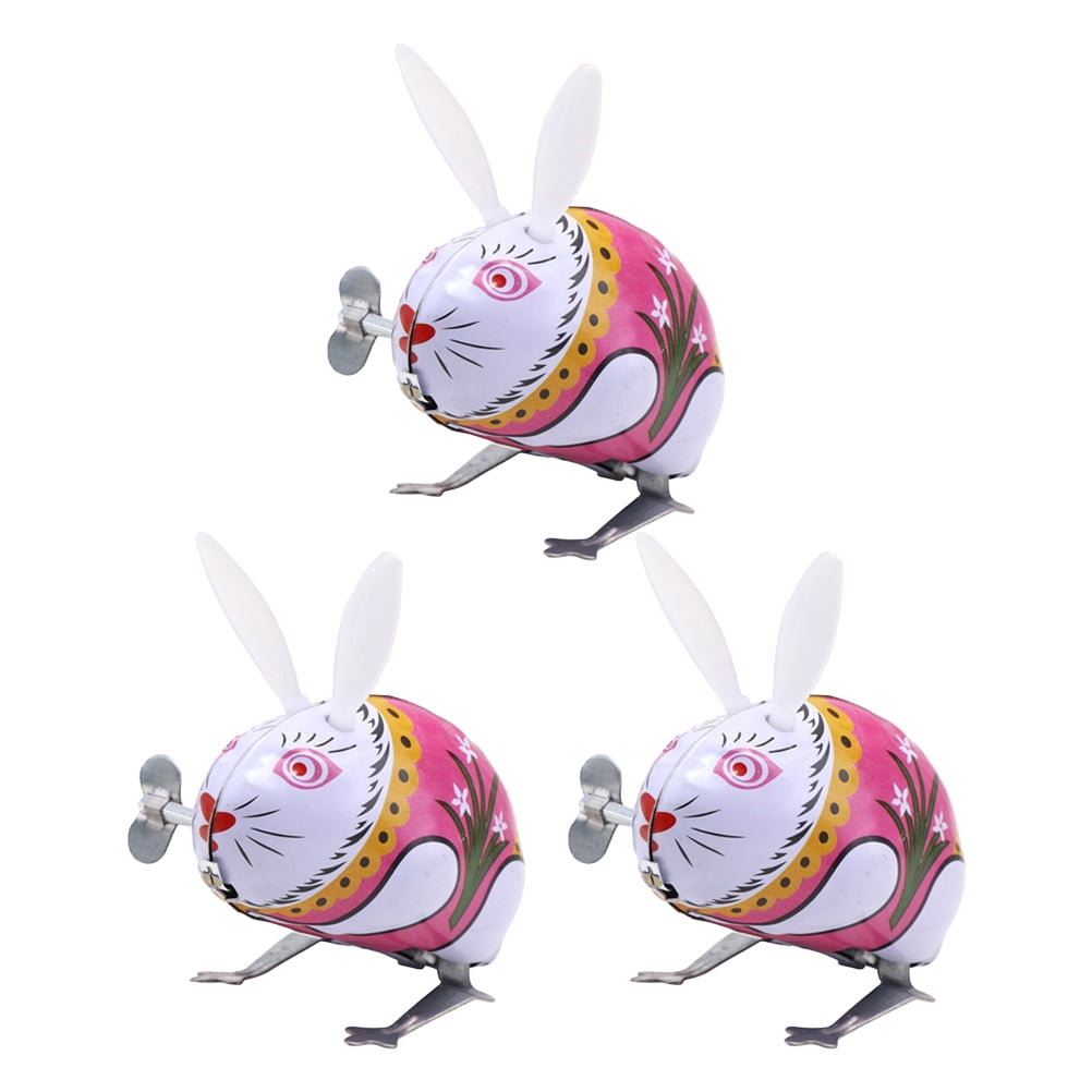 3pcs Kids Toy Wind Up Toys Wind-up Rabbit Jumping Iron Animal Toy ...