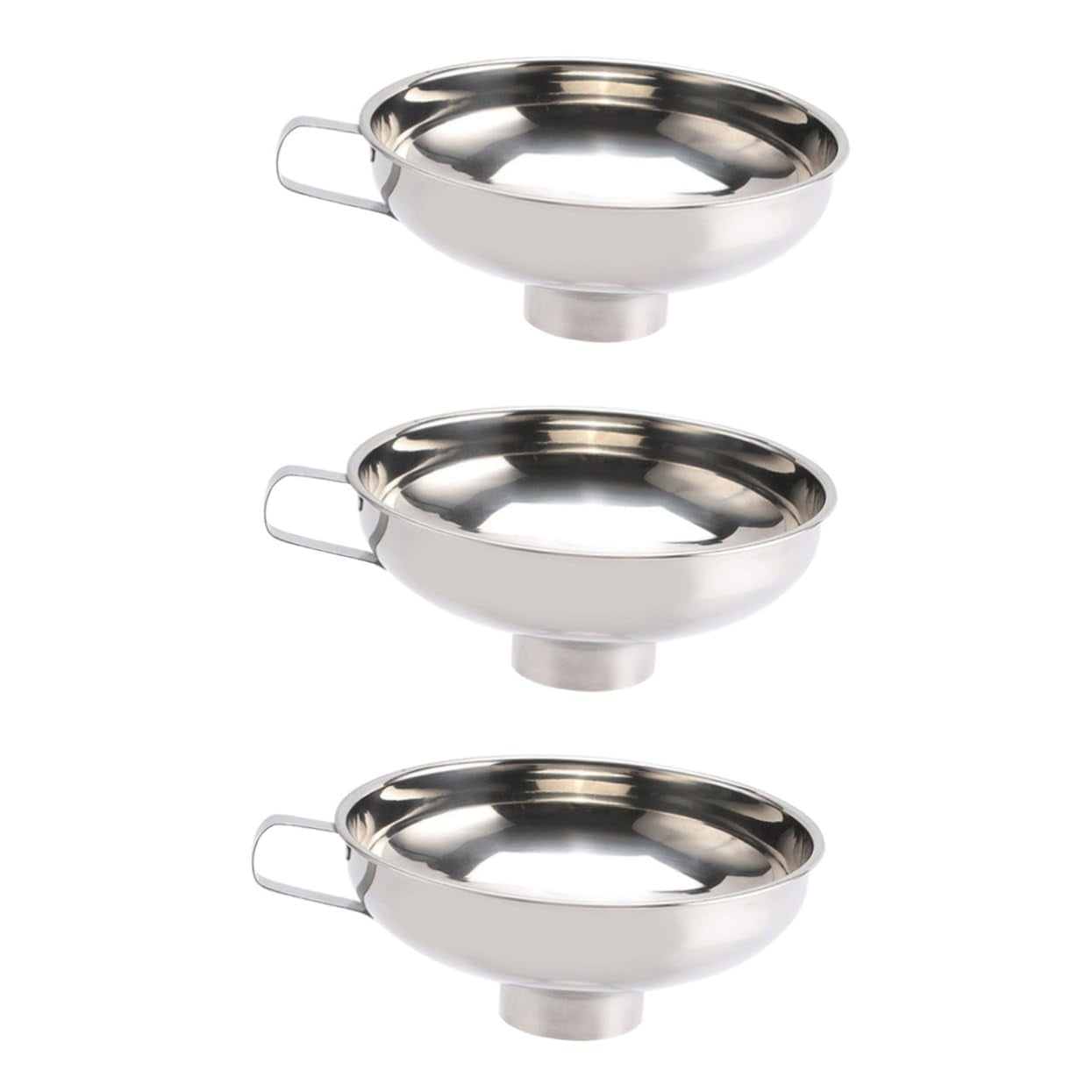 3pcs Kitchen Funnel Wide Mouth Funnel Stainless Steel Funnel Food Funnel Jam Filler 银色x3pcs ...